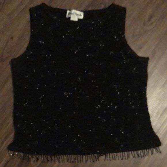 Vintage | Tops | Vintage Ronnie Nicole Sparkle Shell Tank Beaded Fringe ...